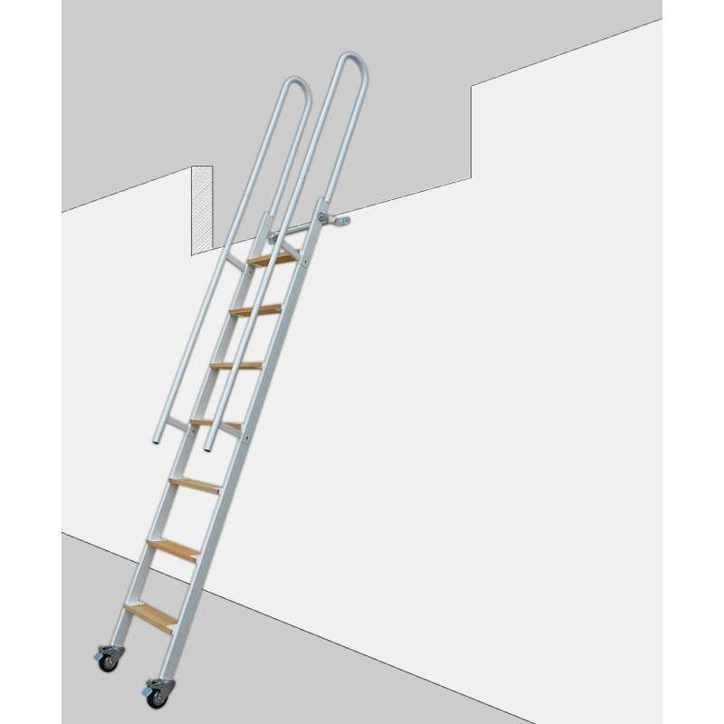 Scala soppalco in ferro con ruote Mod. SSPXL | Trabattelli Online