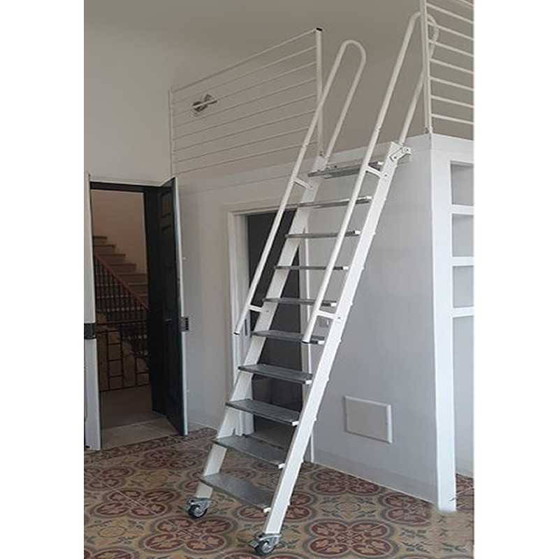 Scala soppalco in ferro con ruote Mod. SSPXL | Trabattelli Online